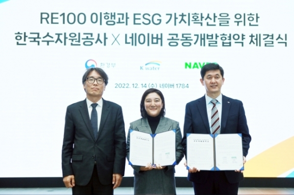 네이버·수자원공사, RE100 달성·ESG 확산 협력